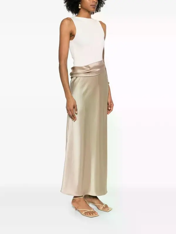 Nanushka Draped-detail Maxi Dress - Neutrals