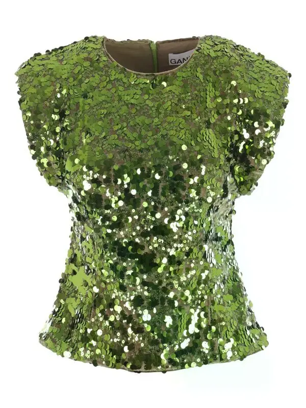 GANNI Sequin-embellished T-shirt