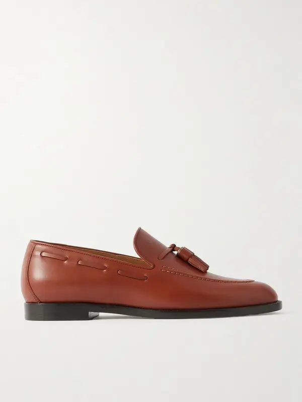 Loro Piana Francis Tasseled Leather Loafers - Brown