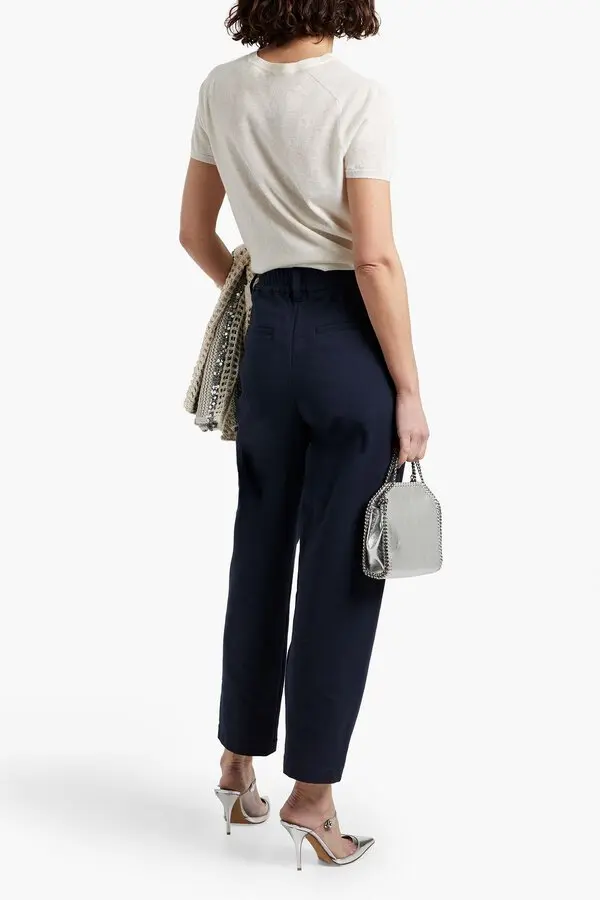 Brunello Cucinelli Tapered Cotton-blend Pants