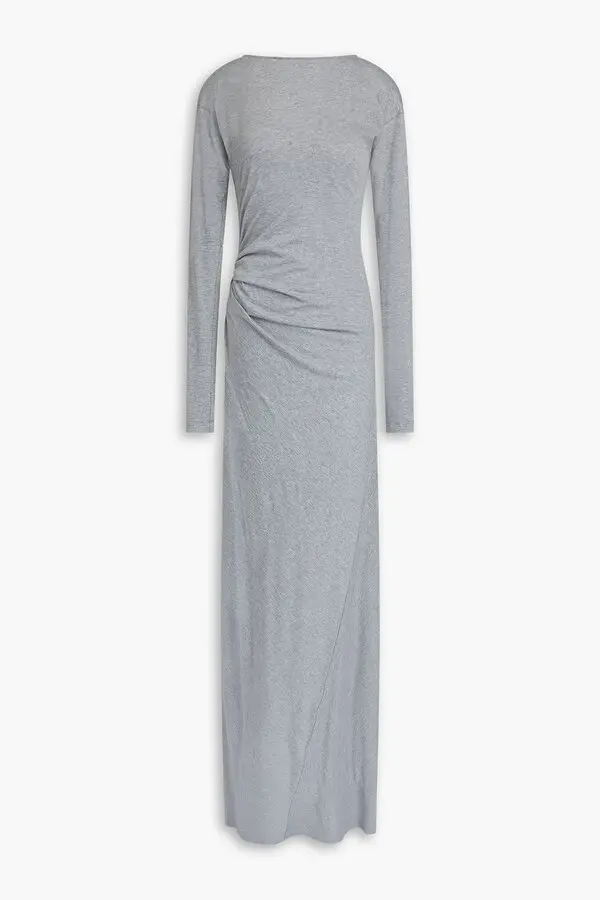 Victoria Beckham Ruched Cotton-jersey Maxi Dress