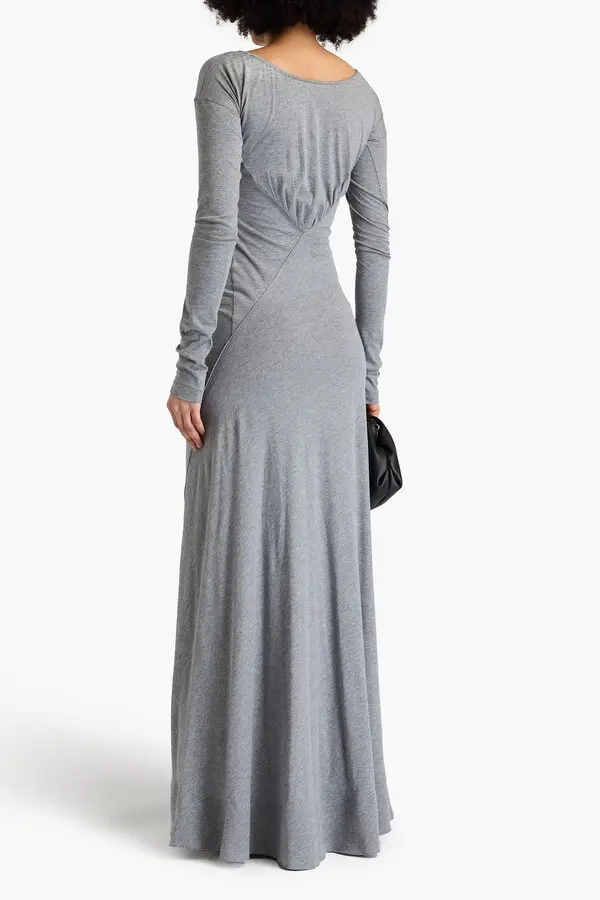 Victoria Beckham Ruched Cotton-jersey Maxi Dress