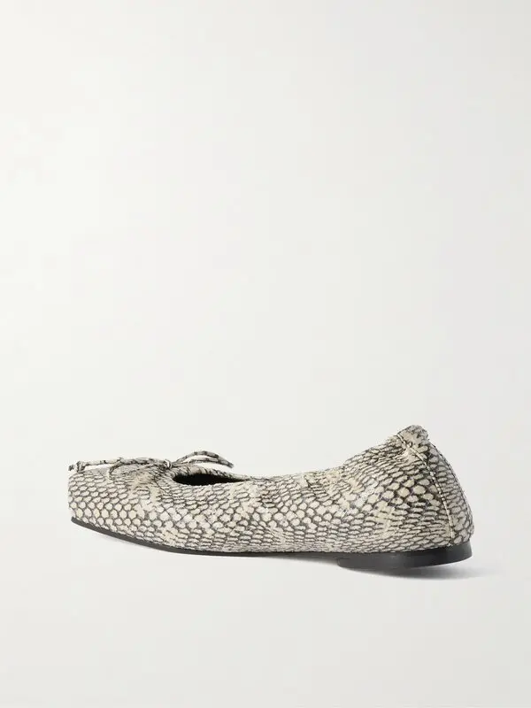 Jacquemus Snake-effect Leather Ballet Flats - Animal Print