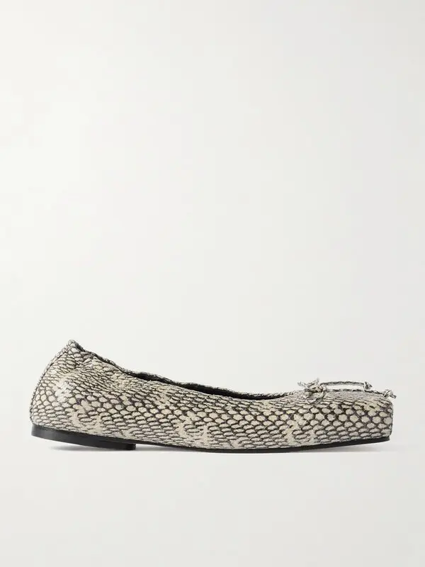 Jacquemus Snake-effect Leather Ballet Flats - Animal Print