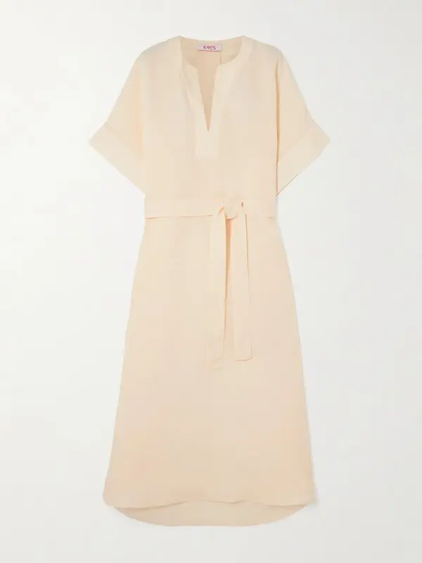 ERES Bibi Belted Linen Kaftan - Neutrals