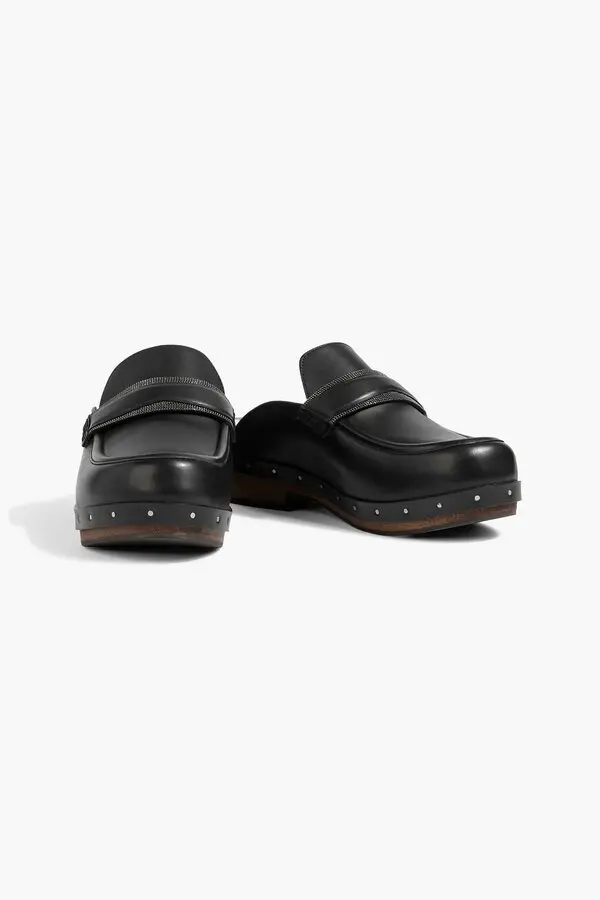 Brunello Cucinelli Shearling-lined Leather Clogs