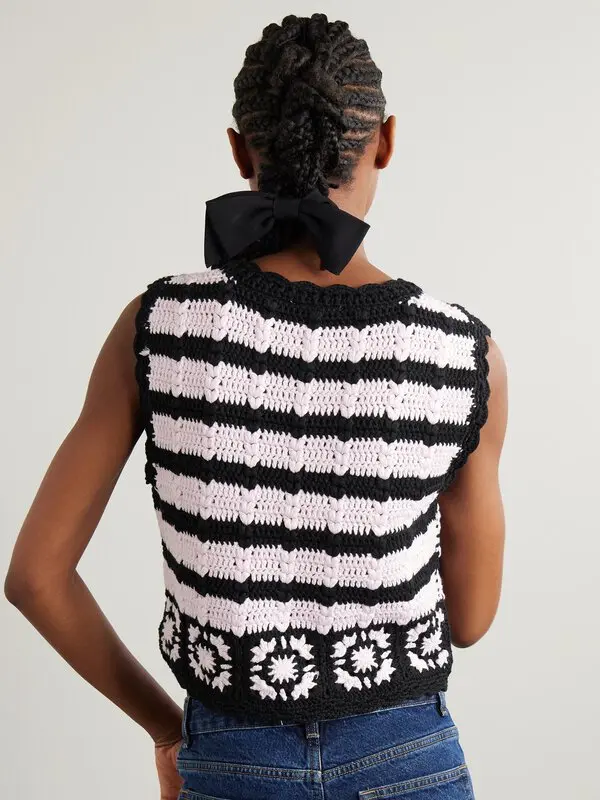 GANNI Crocheted Organic Cotton Cardigan
