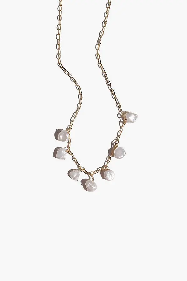 MUNS Playa Pearl Charm Necklace - Gold