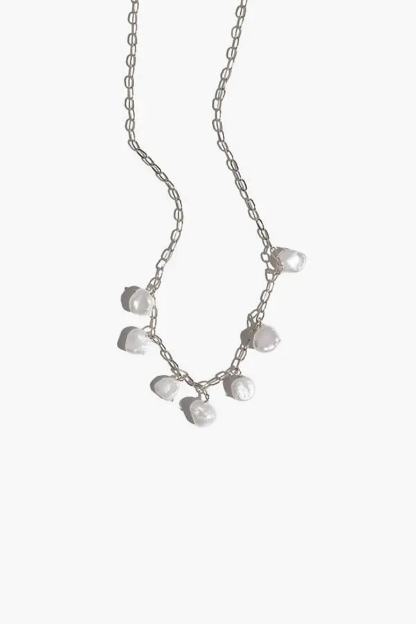 MUNS Playa Pearl Charm Necklace - Silver