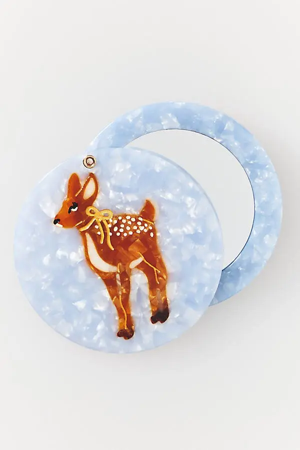 SOLAR ECLIPSE Hand-painted Compact Mirror - Deer