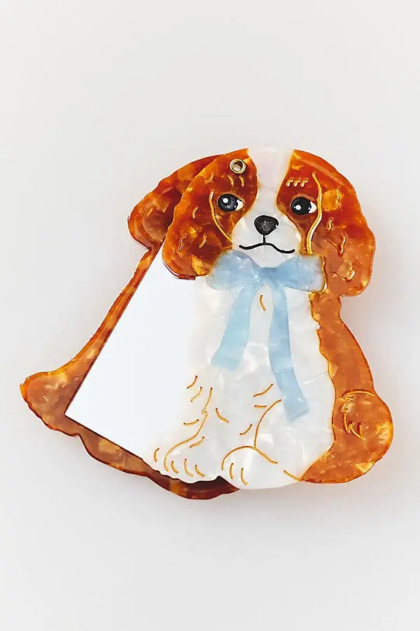 SOLAR ECLIPSE Hand-painted Compact Mirror - King Charles Puppy