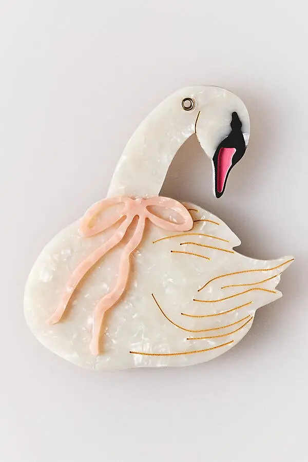 SOLAR ECLIPSE Hand-painted Compact Mirror - Swan