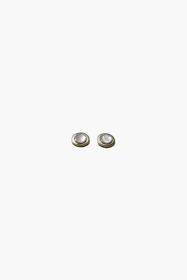 MUNS Aura Mother-of-pearl Stud Earrings - Gold