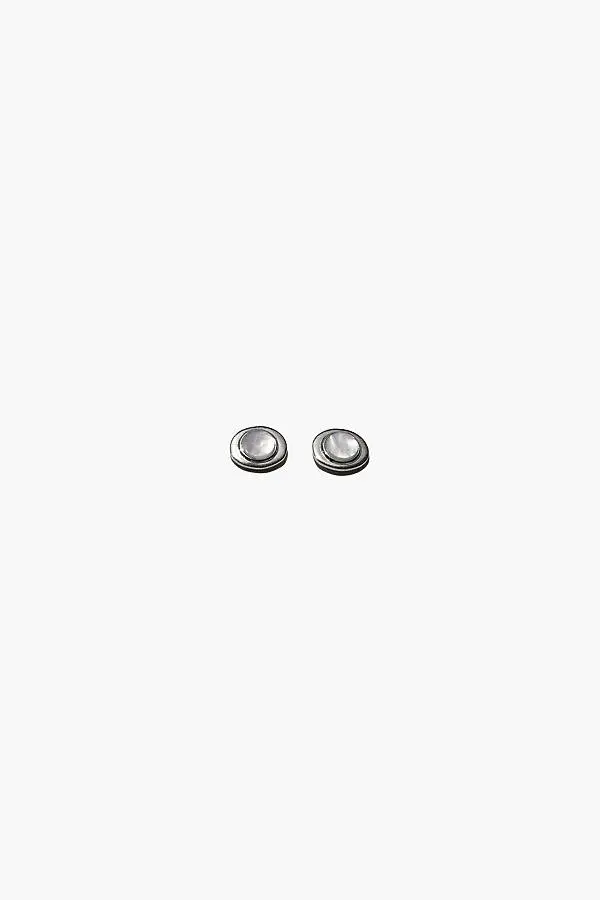 MUNS Aura Mother-of-pearl Stud Earrings - Silver