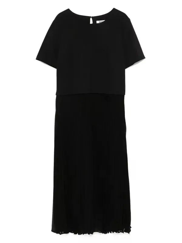 Dkny Plissé-detailed Midi Dress