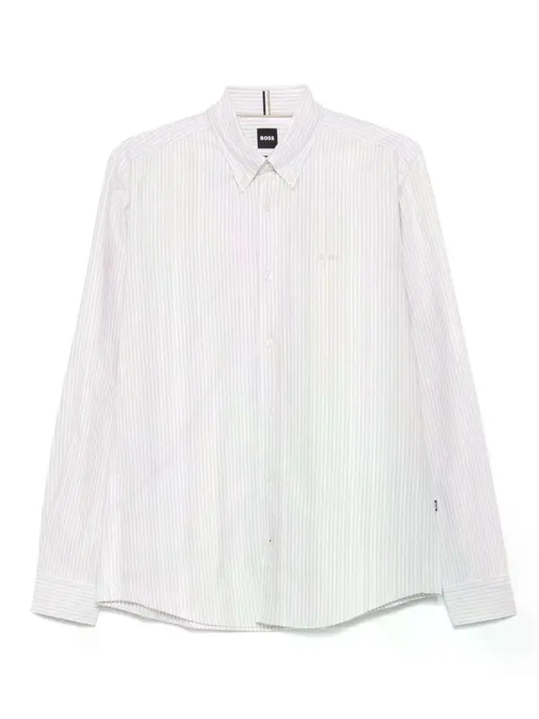 BOSS Striped Cotton Shirt - Neutrals