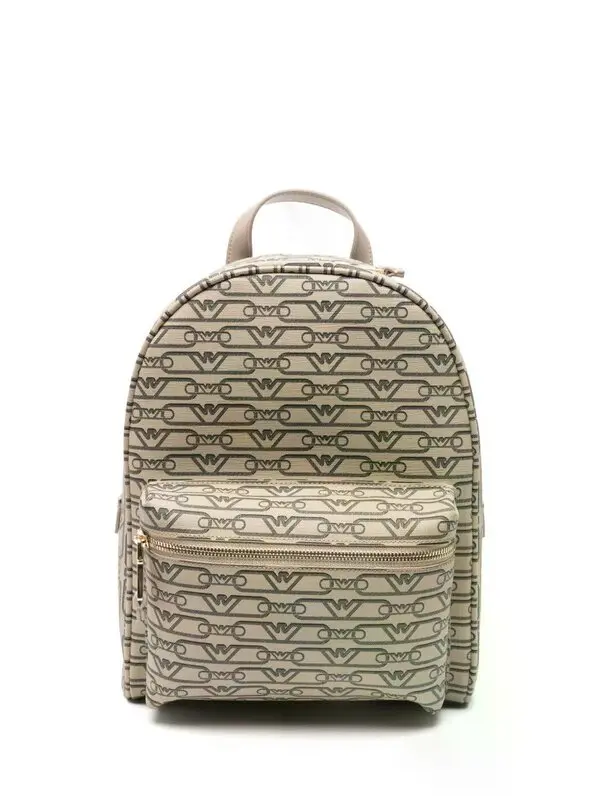 Emporio Armani Monogram-Print Mini Backpack Neutrals Editorialist