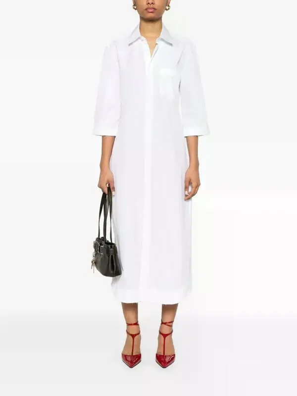 ALAINPAUL Cotton Midi Shirt Dress