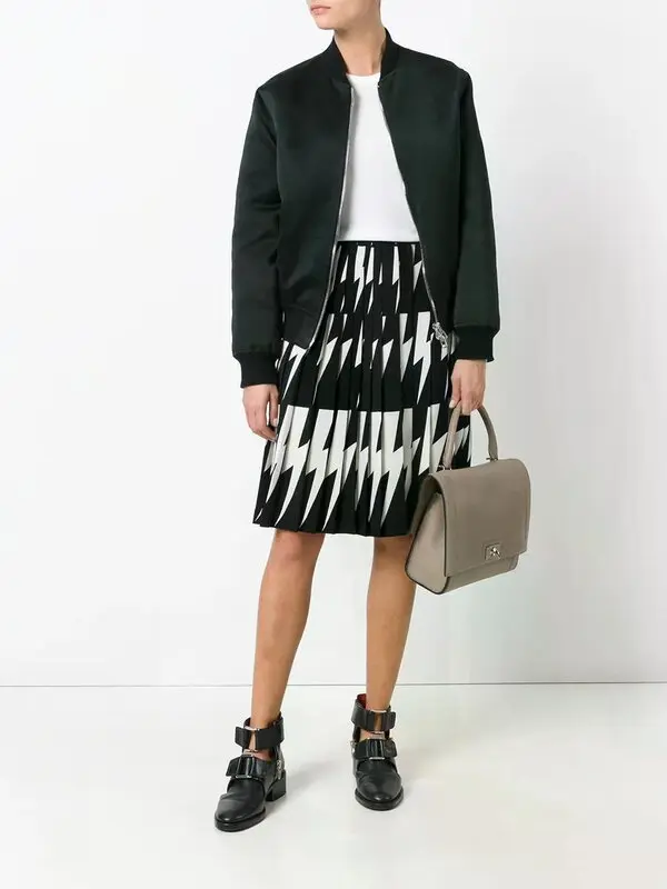 Neil Barrett Lightning Bolt Pleated Skirt