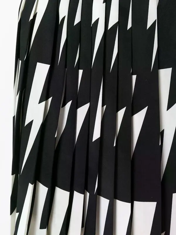Neil Barrett Lightning Bolt Pleated Skirt