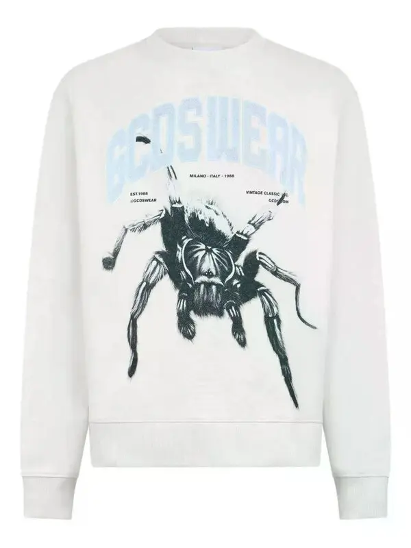 Gcds Spider-print Sweatshirt - Neutrals