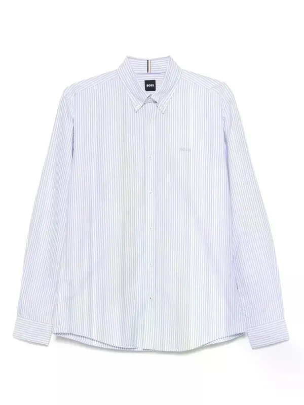 BOSS Striped Cotton Shirt - Blue