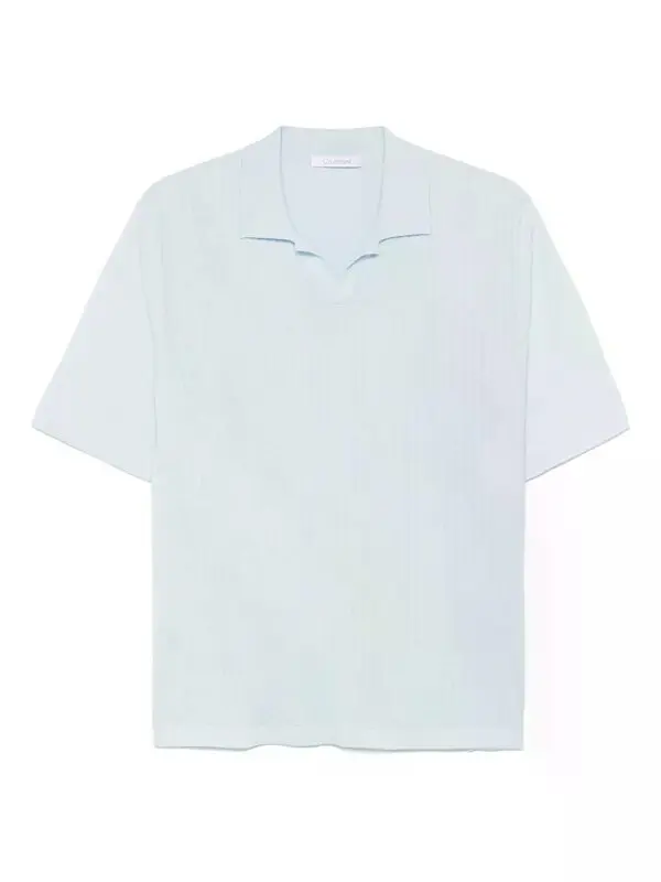 CRUCIANI Textured-knit T-shirt - Blue