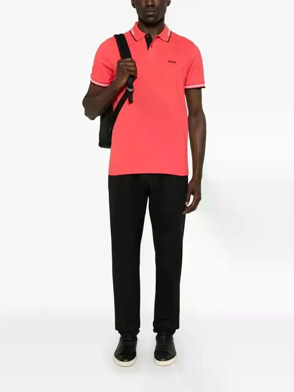 BOSS Stripe-trim Polo Shirt