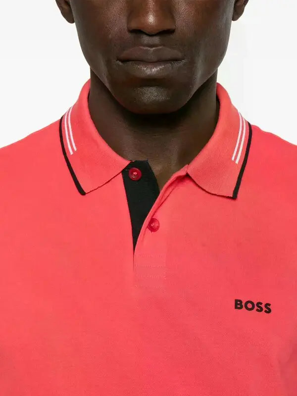 BOSS Stripe-trim Polo Shirt