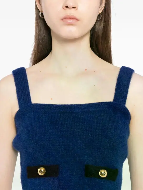 Alessandra Rich Knitted Tank Top - Blue