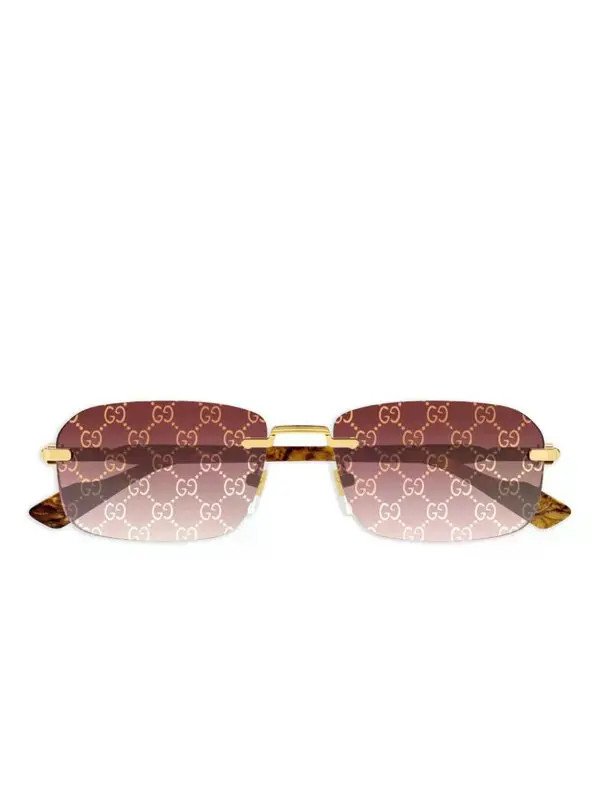Gucci Rectangle-frame Sunglasses - Brown