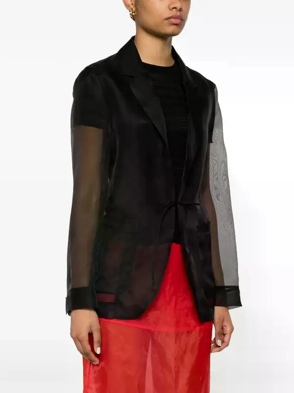 FORTE_FORTE Silk Blazer - Black