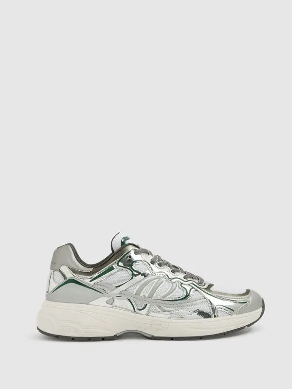 REISS Volt Nubuck And Mesh Trainers