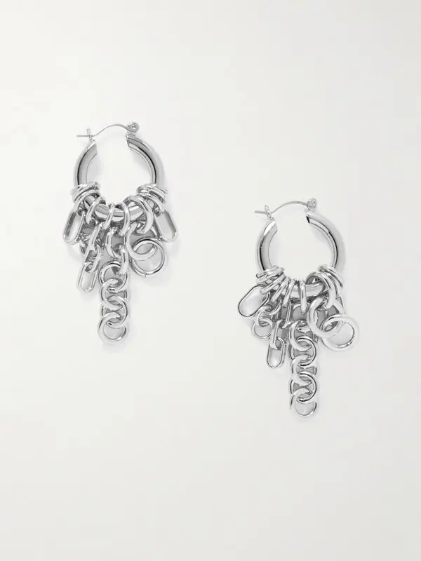 LAURA LOMBARDI Sabbia Platinum-plated Hoop Earrings - Silver