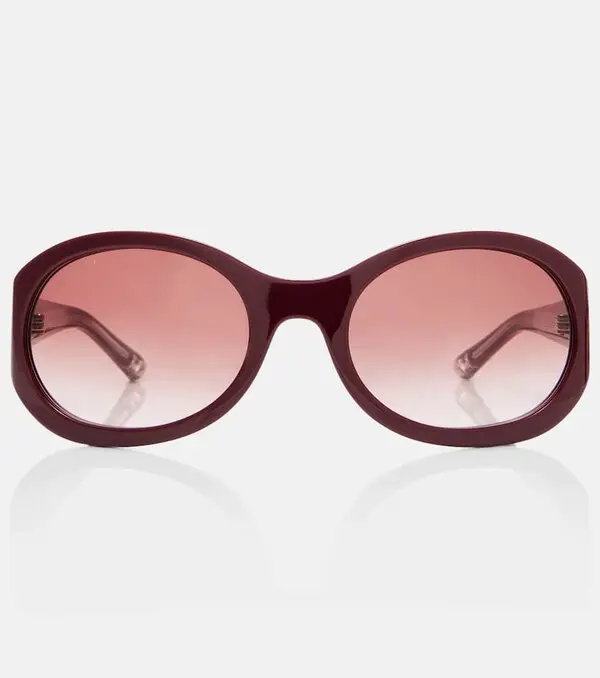 Gucci Round Frame Sunglasses - Burgundy