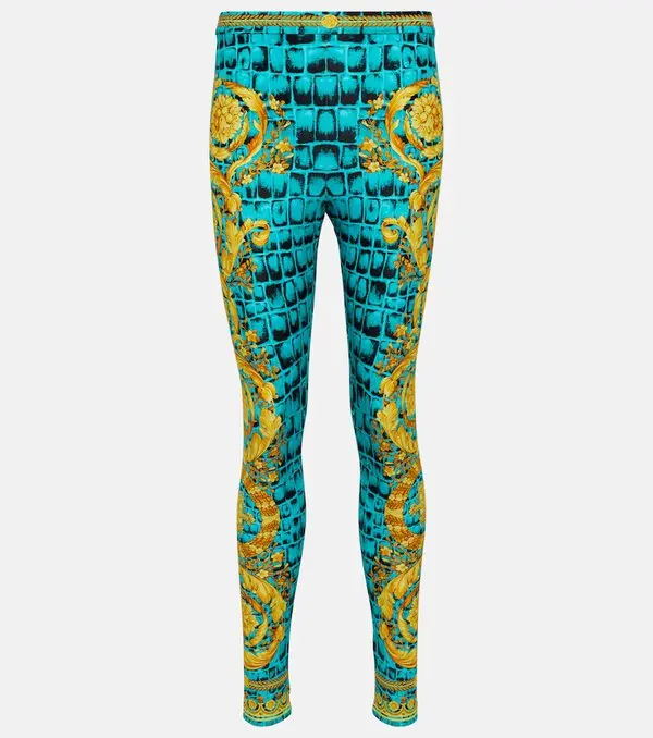Versace Regalia Baroque Jersey Leggings - Multicoloured