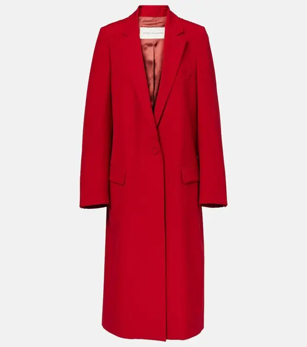 Dries Van Noten Wool Coat - Red