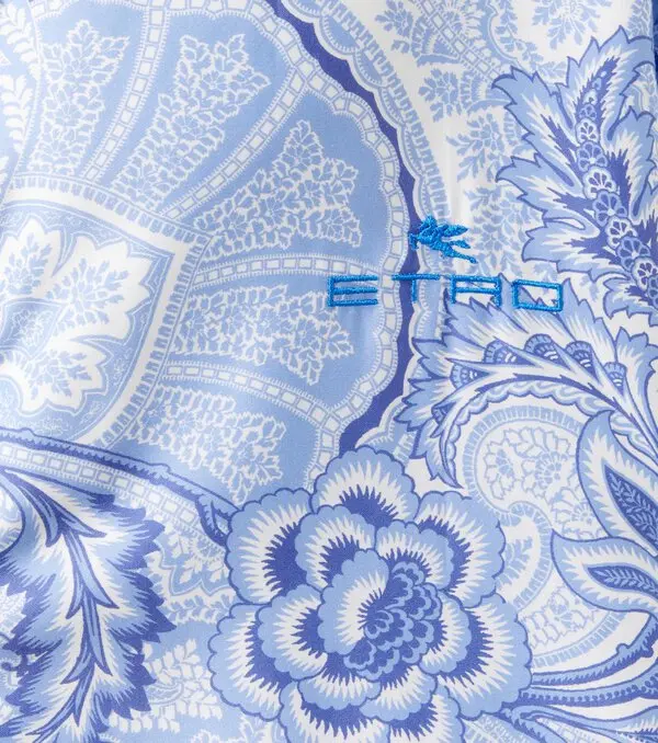 Etro Printed Cotton Bathrobe - Blue