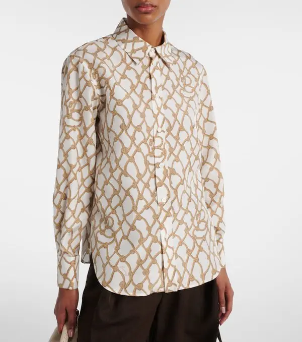 Burberry Printed Silk Poplin Shirt