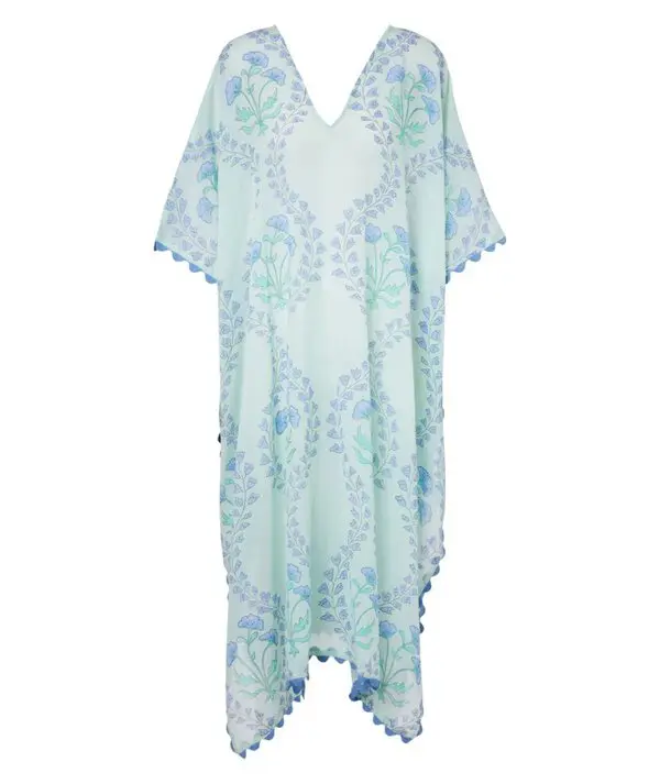 JULIET DUNN Printed Cotton Beach Cover-up - Blue