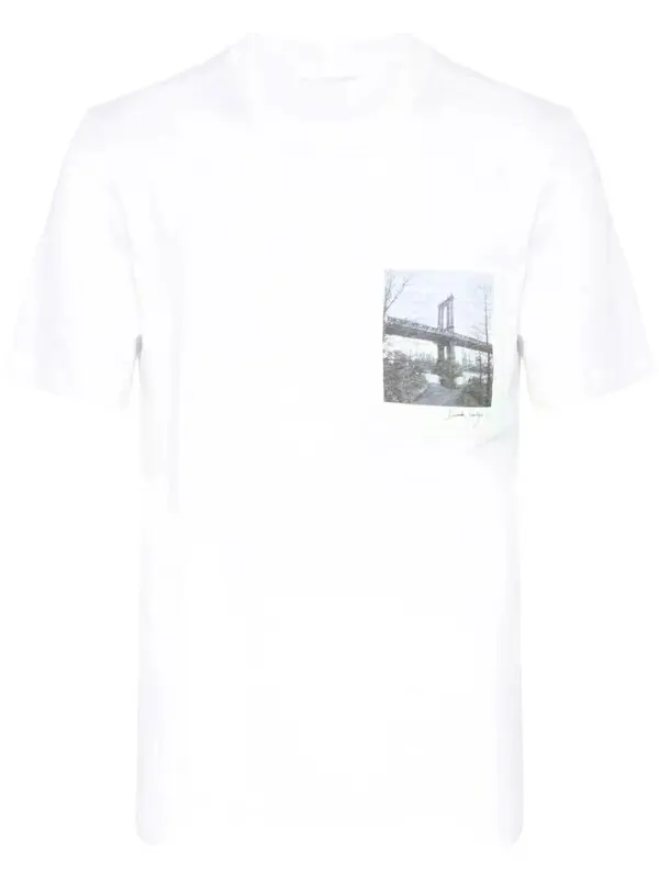 Helmut Lang New York Bridge Postcard T-shirt - White