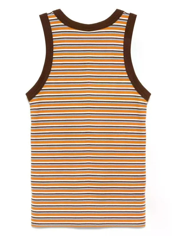 CHOCOOLATE Striped Tank Top - Brown