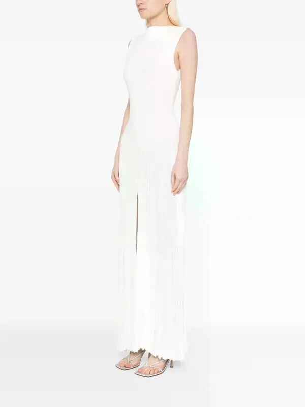 Christopher Esber Bateau Whirl Pleated Knitted Dress In White - 30% Off |  Editorialist