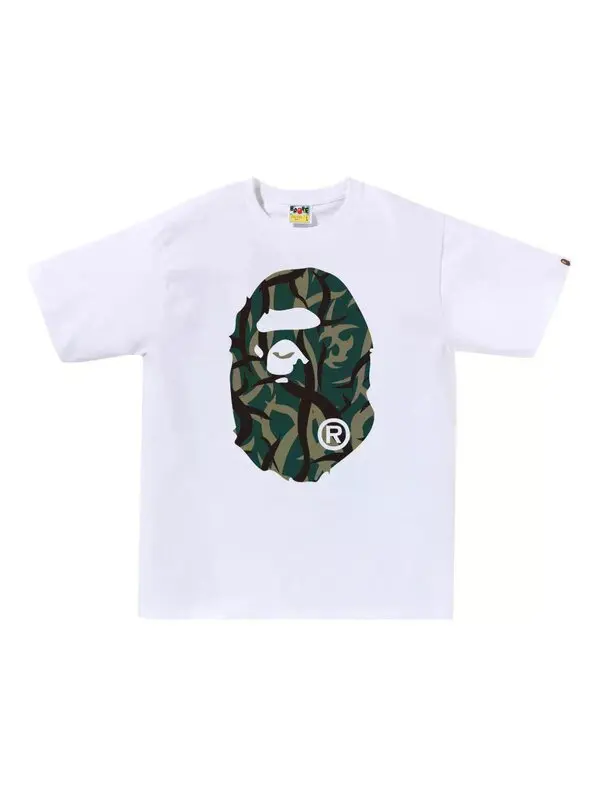 A BATHING APE Camo Big Head T-shirt - White