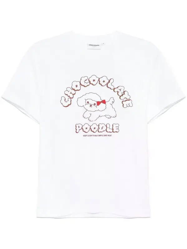 CHOCOOLATE Poodle Graphic T-shirt - White