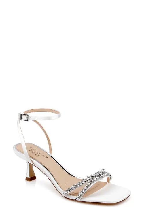 Badgley Mischka Nayla Ankle Strap Sandal - Ivory Satin