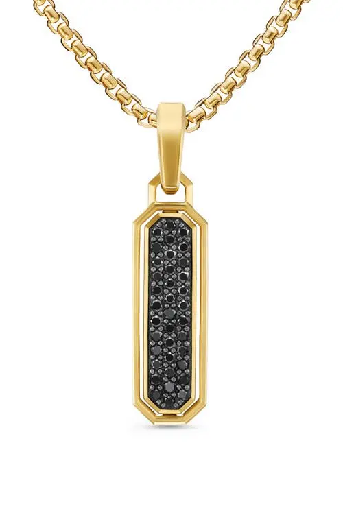 David Yurman Streamline® Inlay Amulet In 18k Yellow Gold With Black Onyx & Black Diamonds - Gold/ Onyx