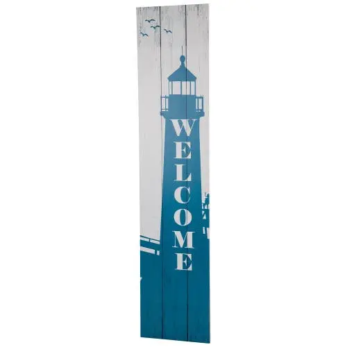 NORTHLIGHT Weathered Lighthouse "welcome" Porch Board Sign Decoration35.75