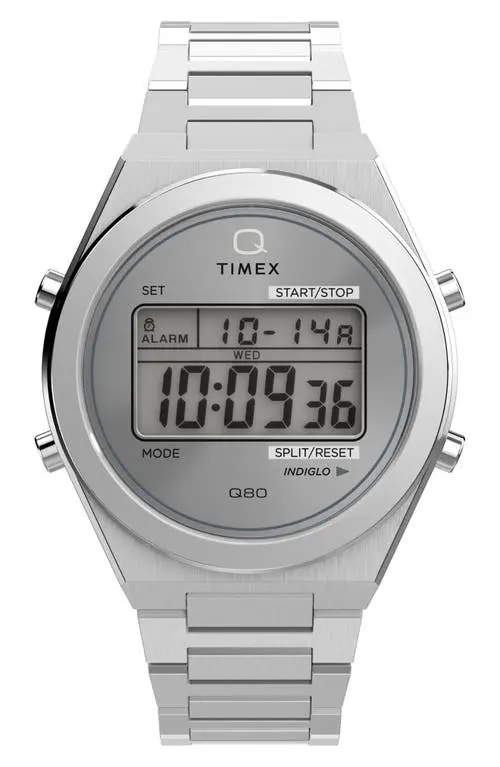TIMEX® Q Timex Continental Digital Bracelet Watch - Silver