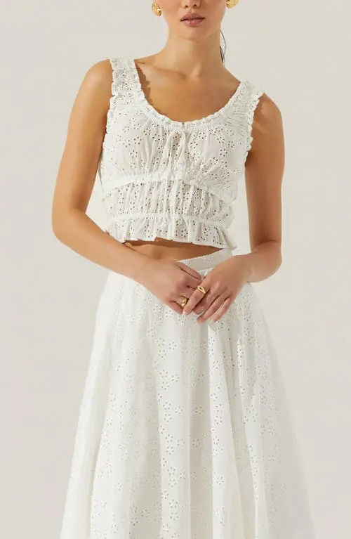 Astr The Label Kissel Eyelet Embroidered Crop Tank
